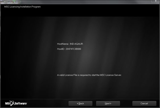 Installation steps of MSC Licensing 11.13 on Windows